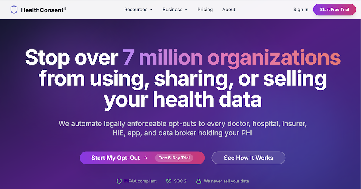 HealthConsent - Take Back Your Health Data Privacy